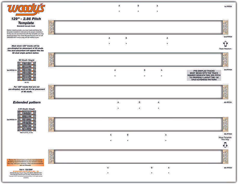Woody's Pitch Track Template – Royal Distributing